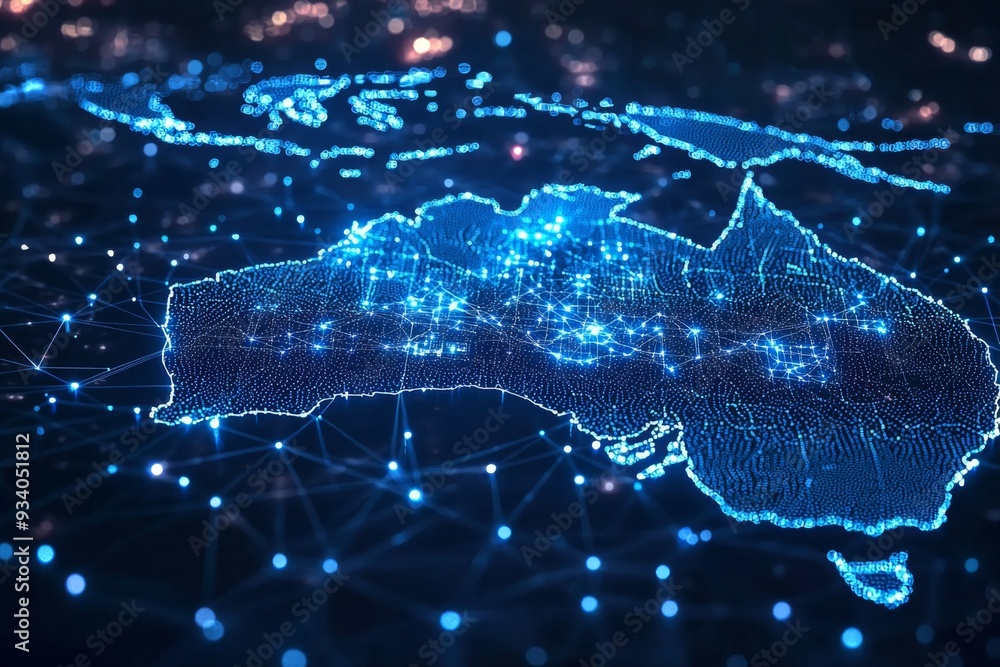 Digital map of australia network connectivity created with generative ...