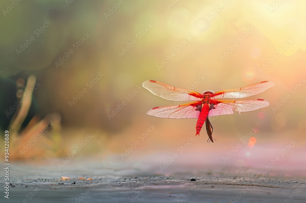 Birth of a dragonfly Dragonfly metamorphosis. empty skin of a dragon ...