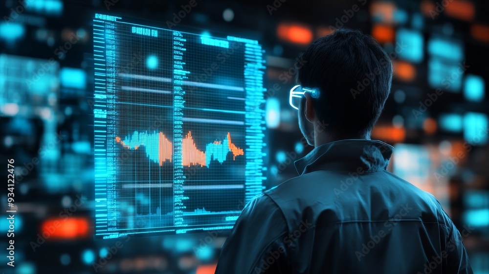 Data Analyst Examining Financial Charts on Screen - A data analyst ...
