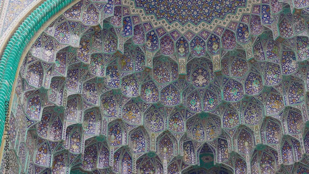 Video Stock Ceiling at Imam Mosque, arch at the entrance, Naghsh-e ...