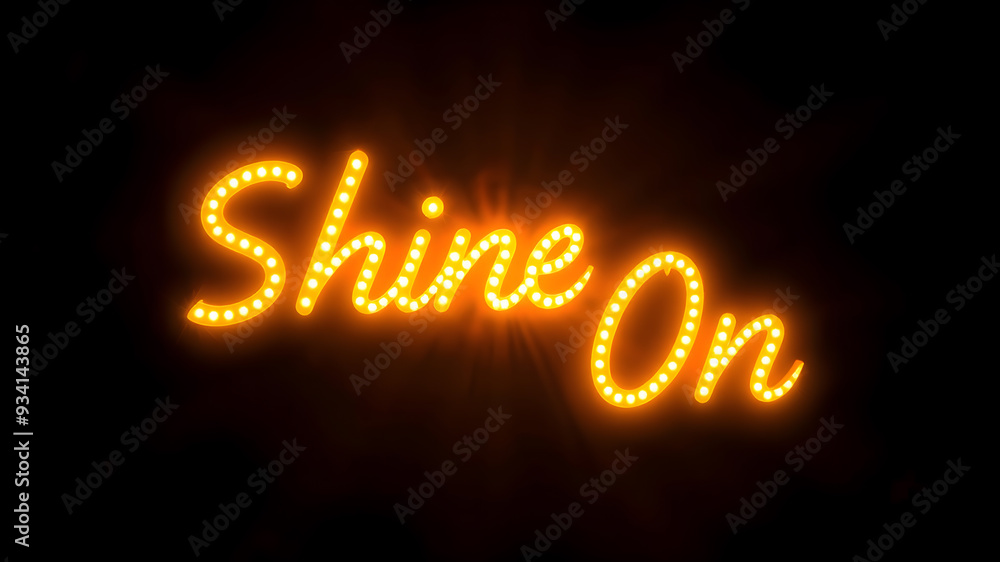 “Shine On” text in a glowing font with bright light effects. Generative ...