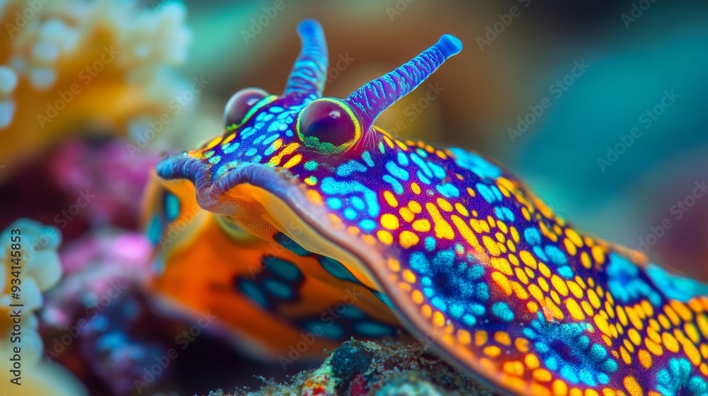 Vibrant Sea Slug with Striking Colors in a Coral Reef Environment - A ...