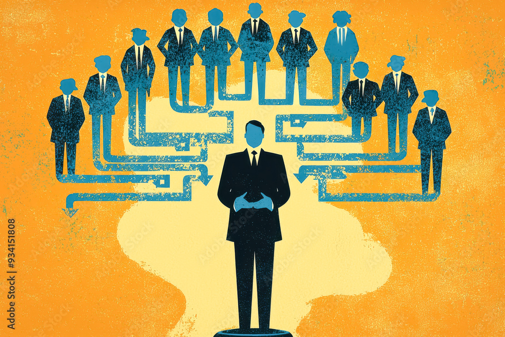 Business Leadership and Management Structure. An artistic rendering of ...