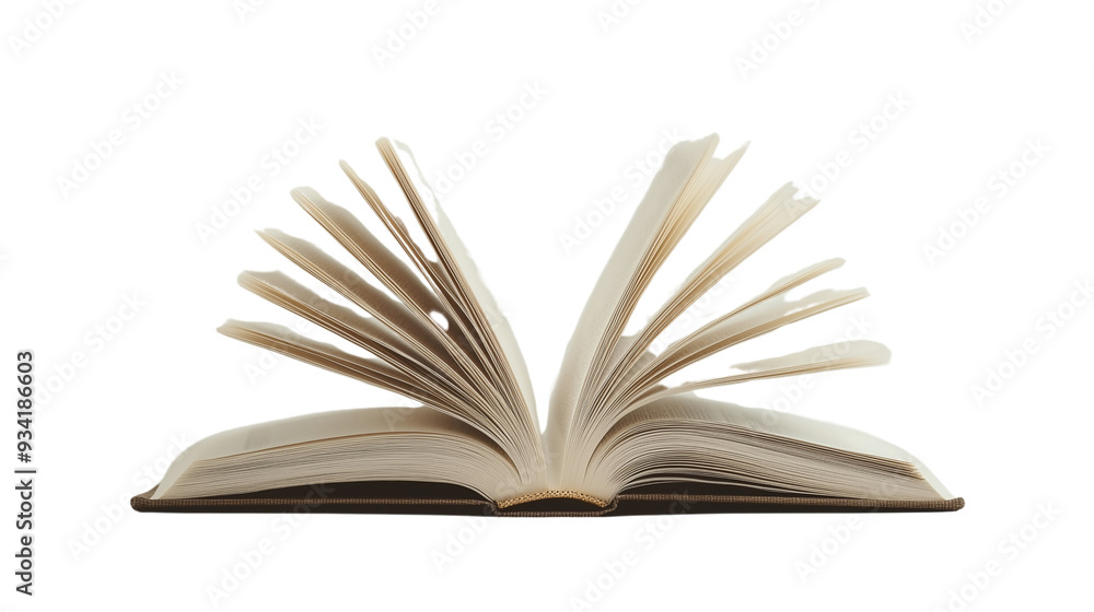 A realistic photo of an open book from the side, showcasing the pages ...