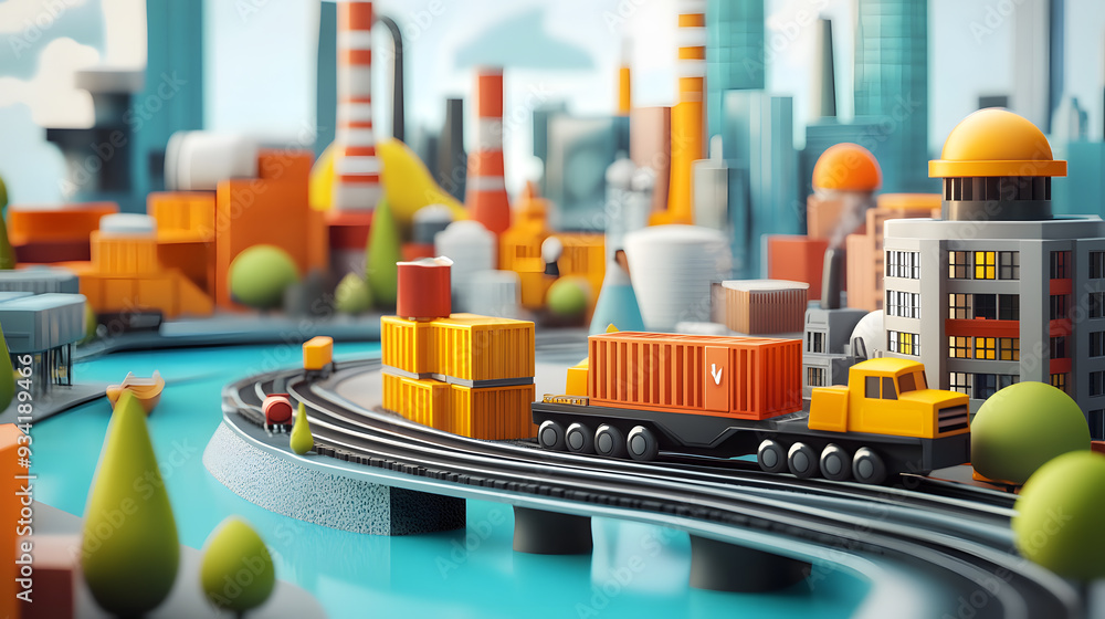 Transportation Networks: 3D Cartoon Insight into Industrial Logistics ...