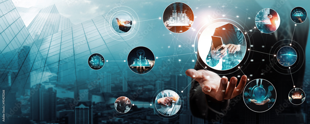 Communication technology , smart connection IOT and people network ...