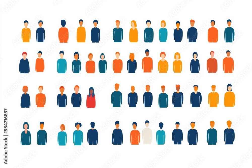 Big set of people icons. Group people. Crowd symbol. Person icons ...