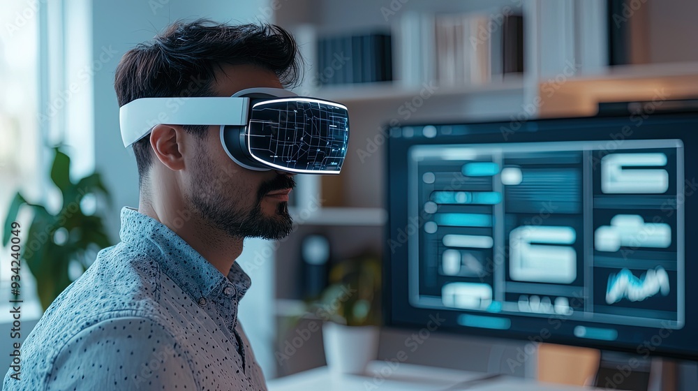 Remote worker using augmented reality glasses for project management ...