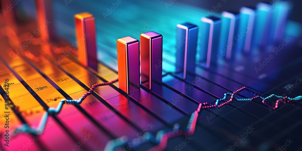 Comparative bar graph of stock market sectors, showcasing growth in ...