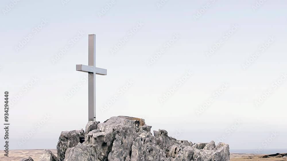 Historic Site: Large Metal Cross at Wireless Ridge, Falklands War ...