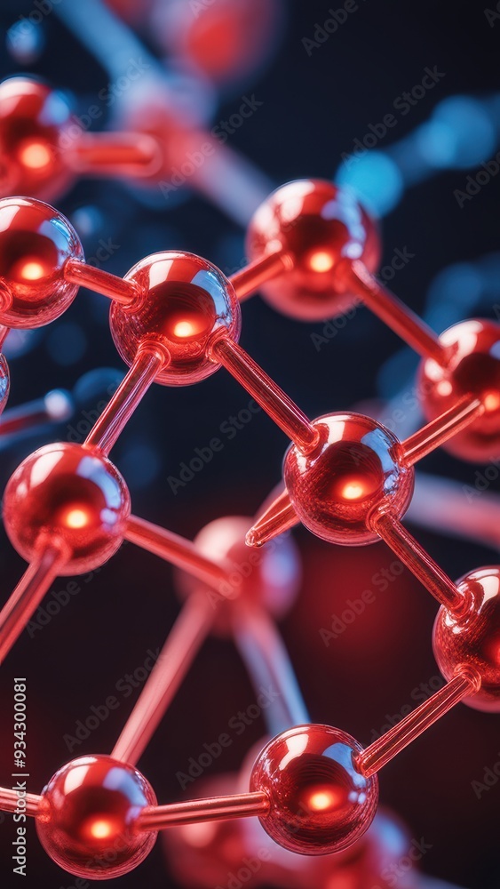 2 views of molecular structure 3D rendering with spheres & rods and 2D ...