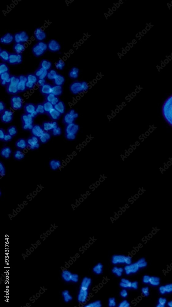 Chromosomes under fluorescence microscope, fluorescence in situ ...