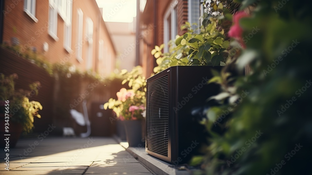 Outdoor installation of air source heat pump heating unit by ...