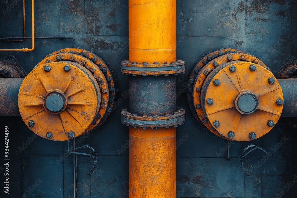 The aerial perspective of a pipeline system or gas pipeline refinery in ...