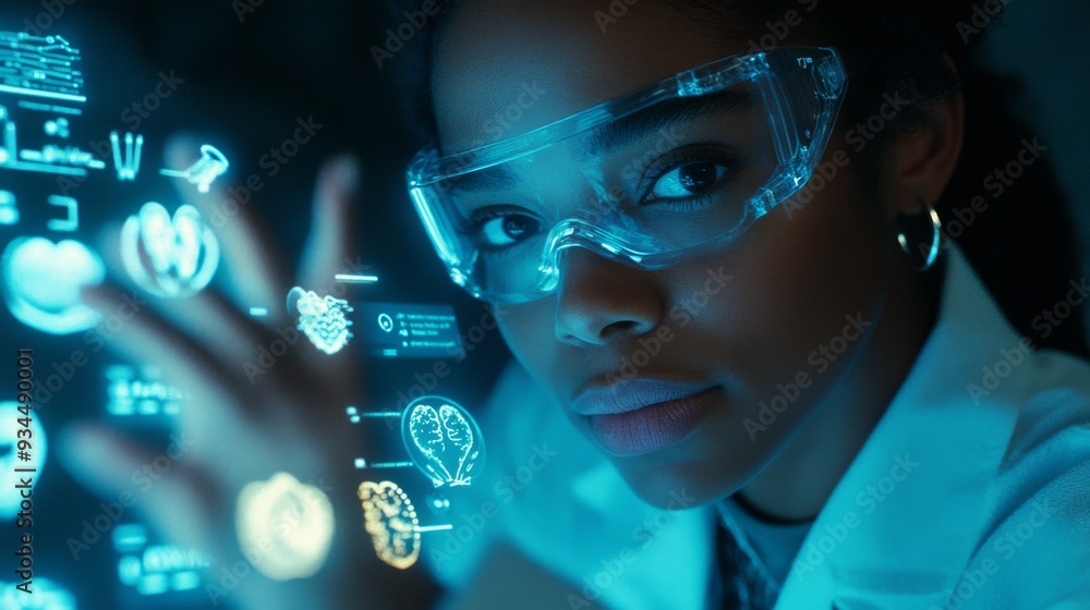 Doctor examining brain neurology x-ray films, MRI bone, CT scan in ...