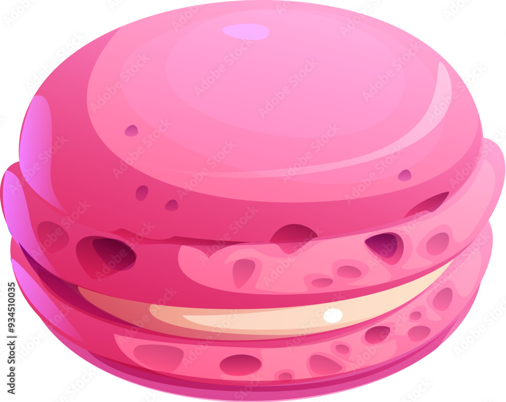 Cartoon pink macaron confectionery and sweet pastry. Vector dessert ...