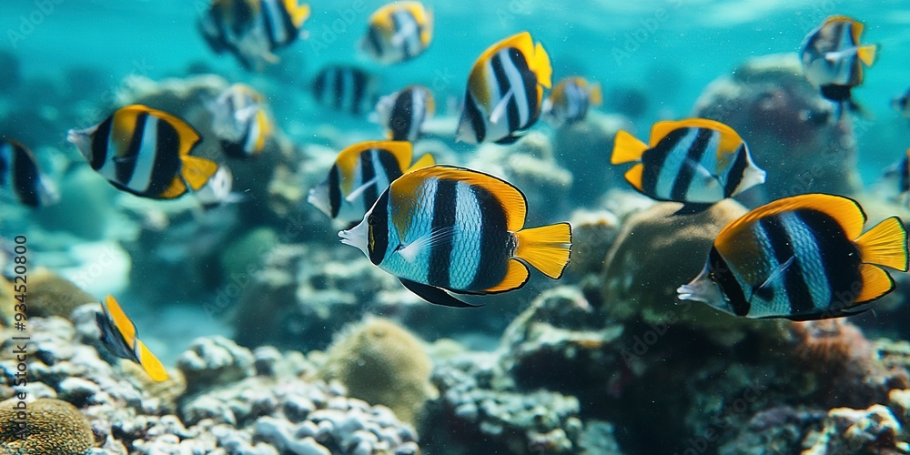 caesionidae shoal vacation animal aquarium aquatic atoll bench stripes ...