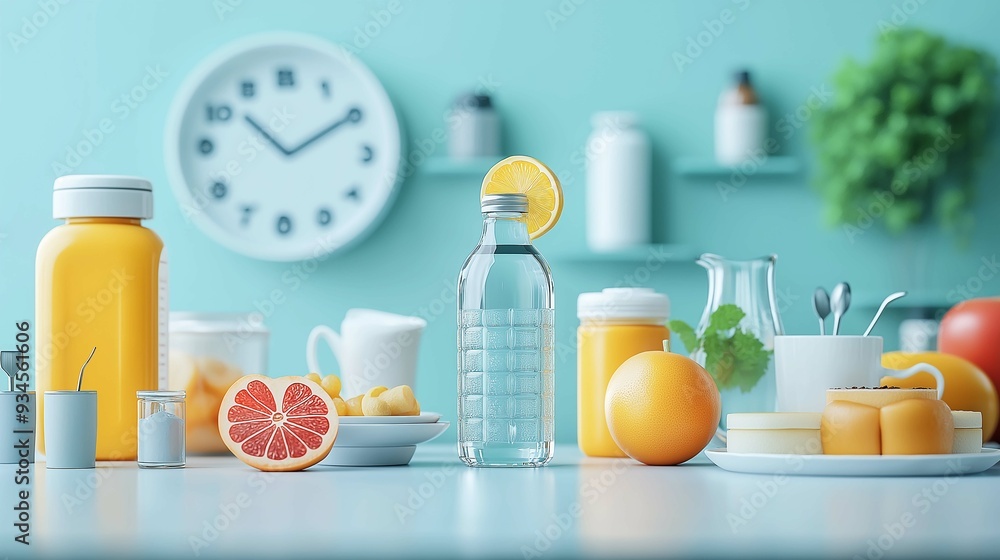 Realistic infographic showing the process of hydration in the body ...