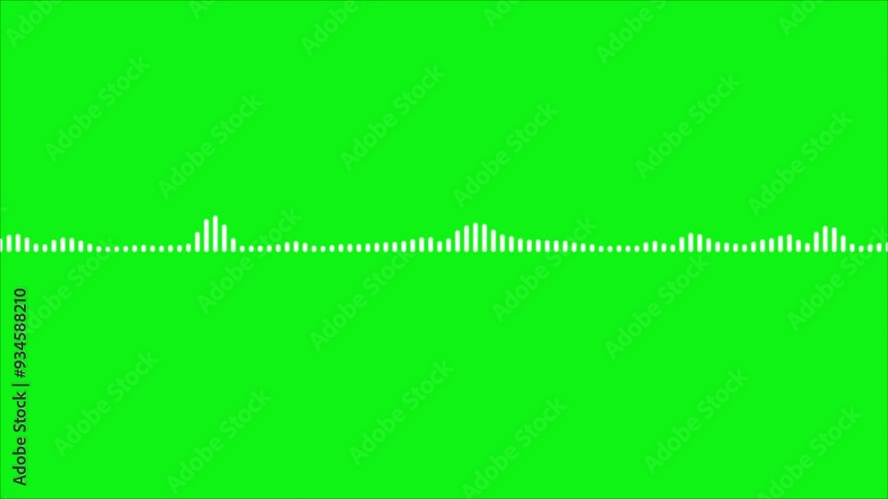 Audio spectrum green screen, Sound wave animation with black bars ...