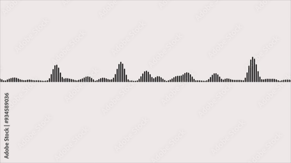 White audio waveform spectrum animation, Digital audio spectrum wave ...