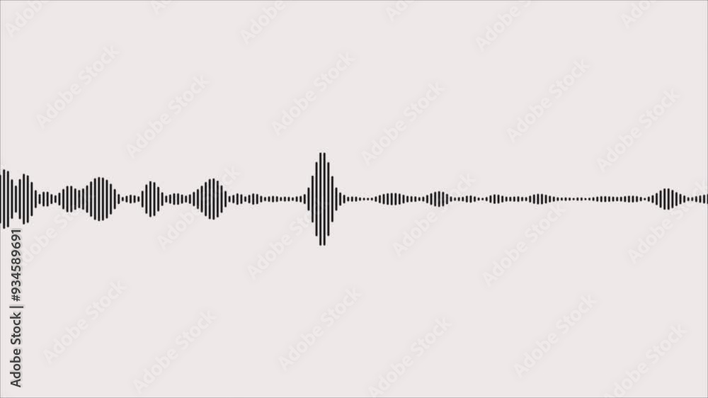 White audio waveform spectrum animation, Digital audio spectrum wave ...