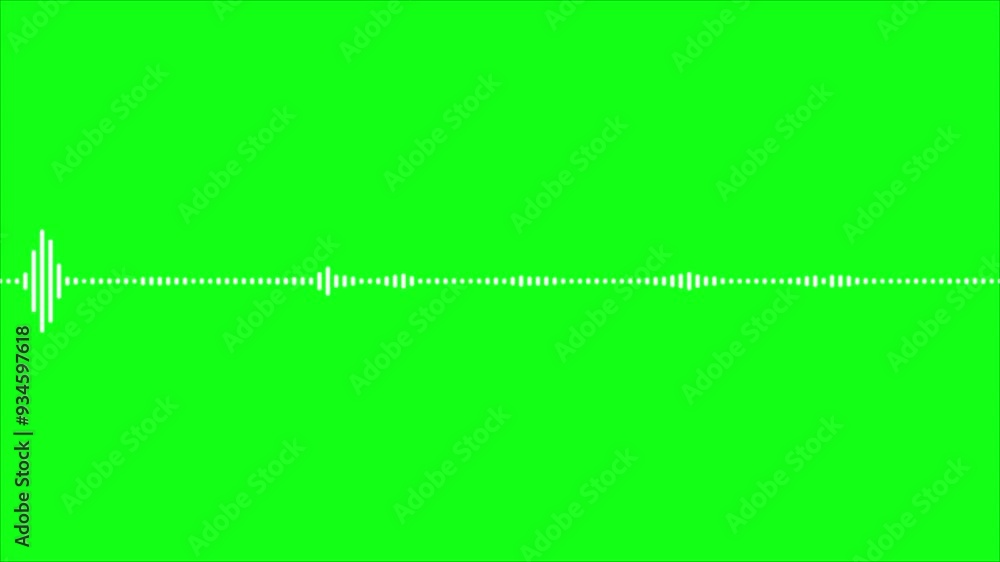 audio wave or frequency digital animation green screen. Audio spectrum ...