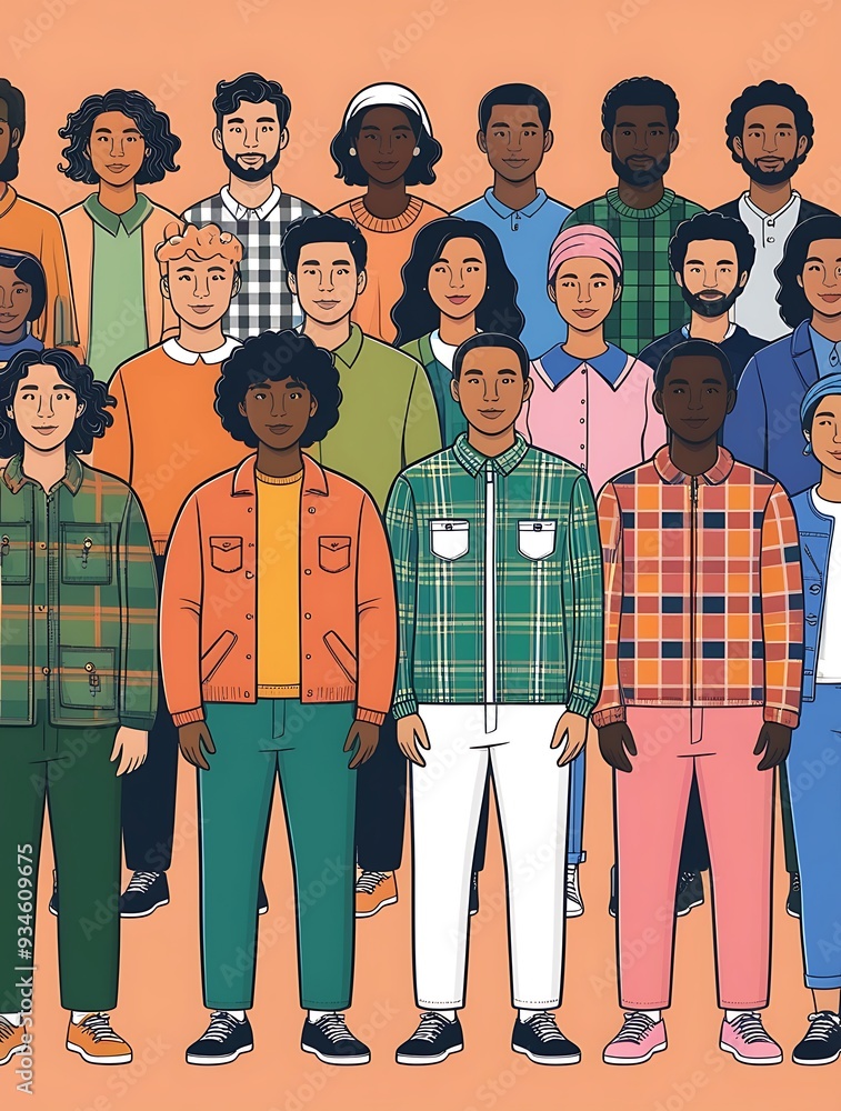 Illustration of diverse individuals representing Generation Z. The ...