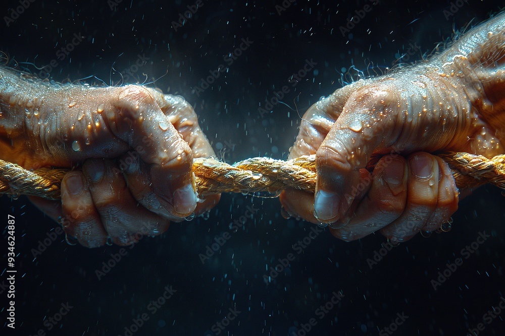 Two Hands in Tense Tug of War Over Power Cord, Symbolizing the Struggle ...