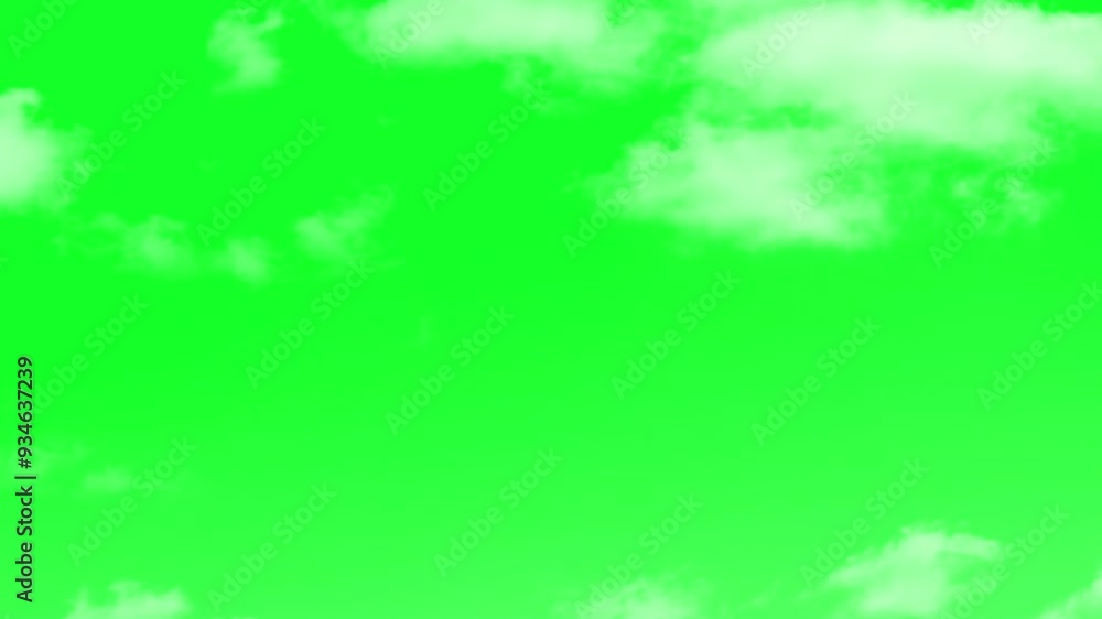 Moving clouds motion graphic effects on green screen background. 2D ...