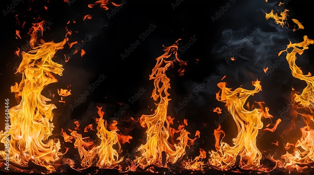 Seamless fire pattern, a close up view of a fire texture, showcasing ...