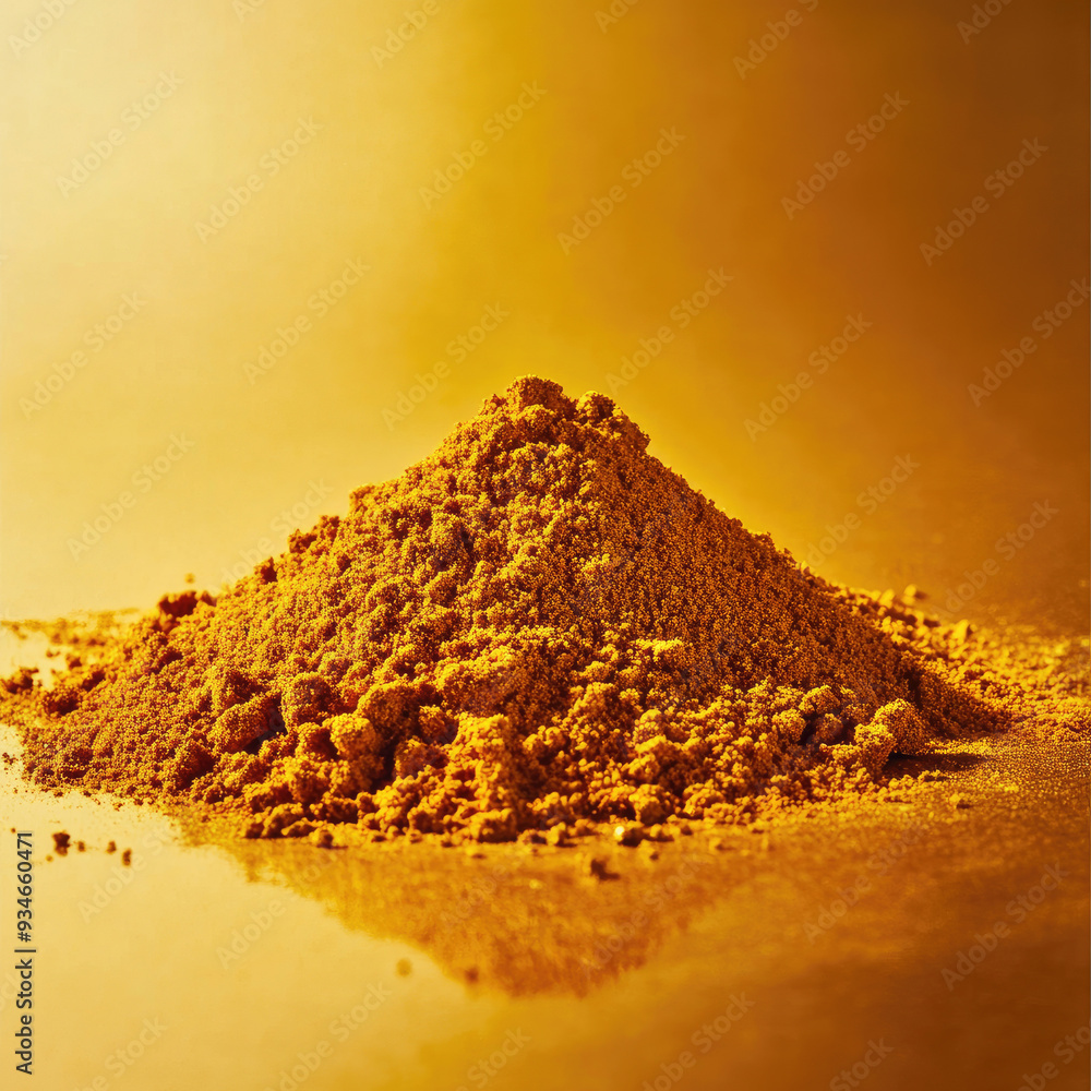 Studio Image of Curry Powder on a Solid Gold Background Highlighting ...