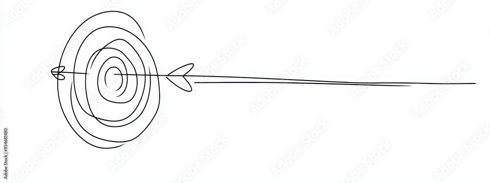 Line target continuous goal arrow success archery one illustration ...