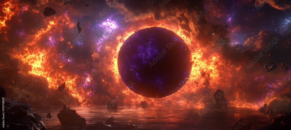 Black hole in a 3D cosmic abyss surrounded by 2D remnants of distant ...