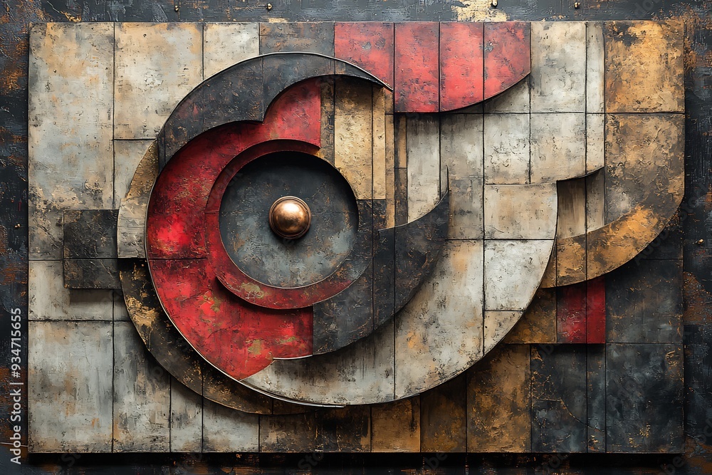 Neovictorian Steampunk Abstract mural blending elegance of Victorian ...