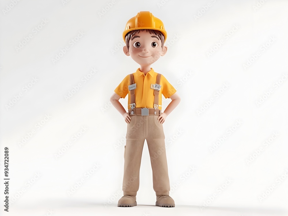 ภาพประกอบสต็อก 3D animated full body render of a young boy wearing an ...