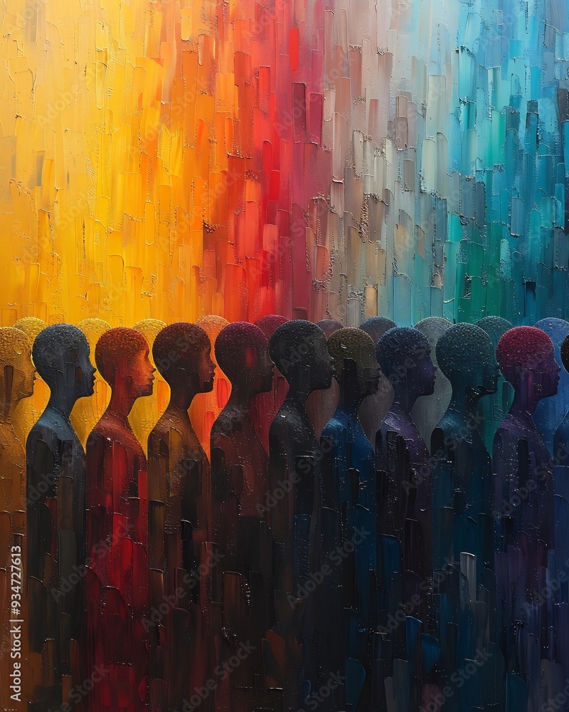 Diversity Spectrum abstract image where diverse human figure arranged ...