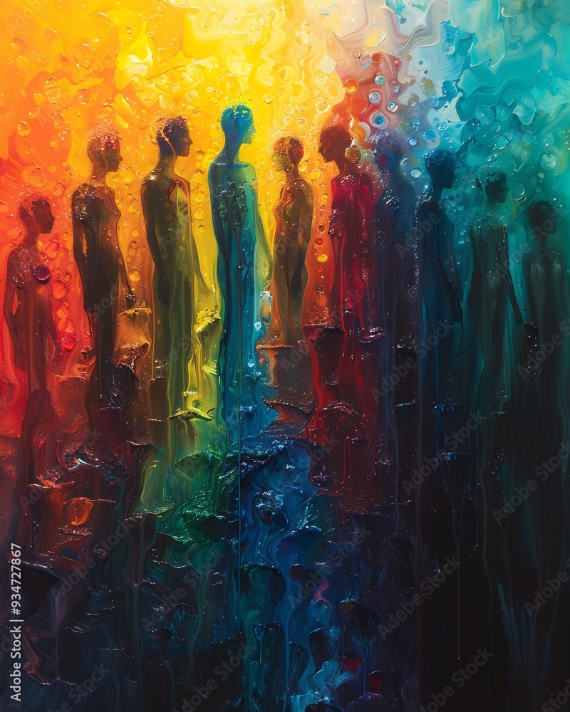 Diversity Spectrum abstract image where diverse human figure arranged ...