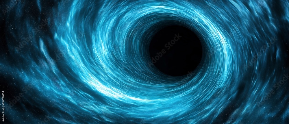 Gravitational pull of a black hole visualized as a 3D whirlpool with 2D ...