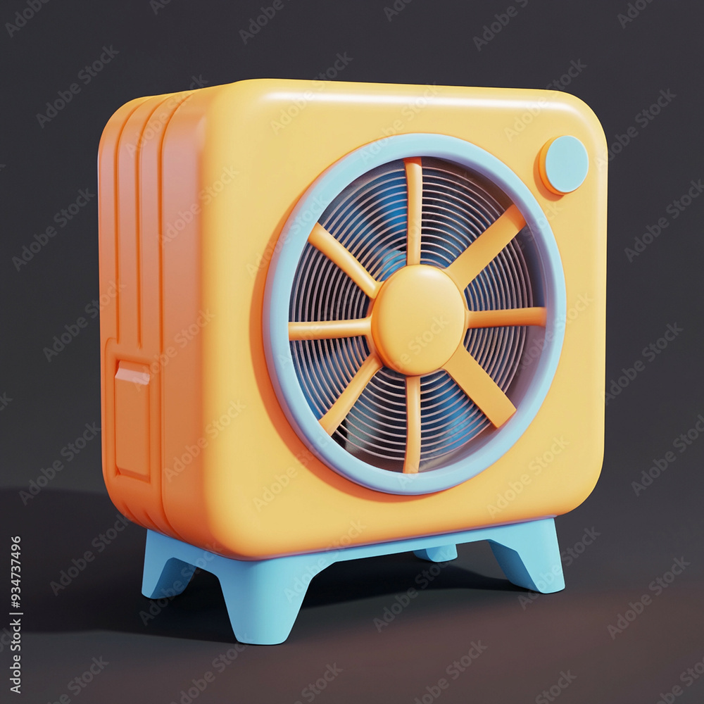 3D Air Conditioning Icon: Cooling and Climate Control Illustration Logo ...