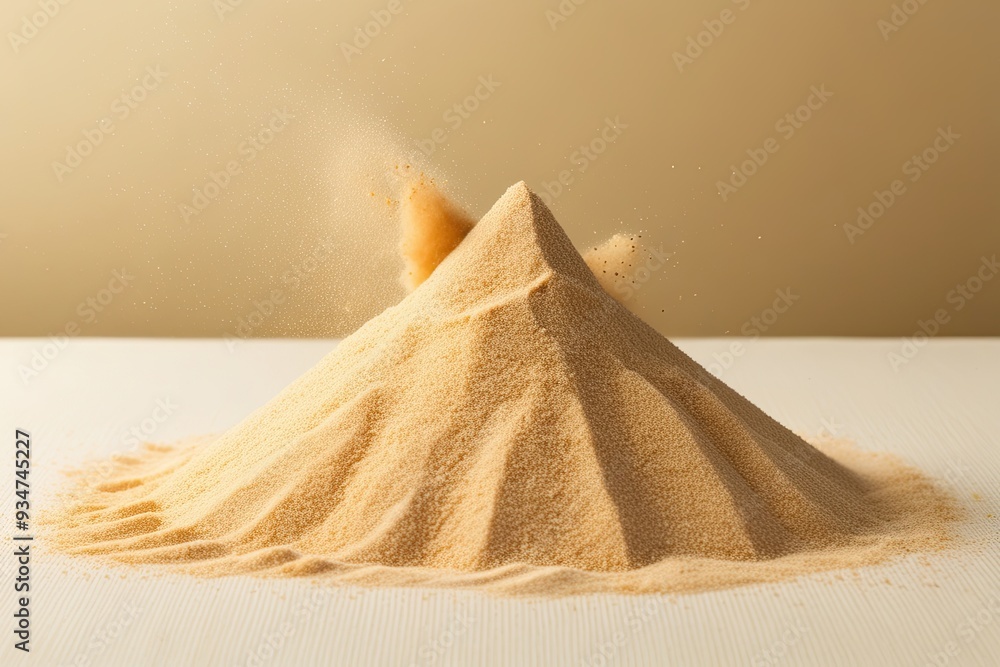 Pale Sand Eruption on Cream Background with Silky Grains and Dust ...