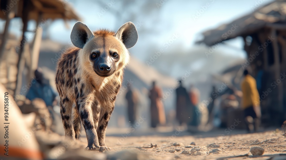 Tense standoff between a hyena and people in a rural village, hyena ...