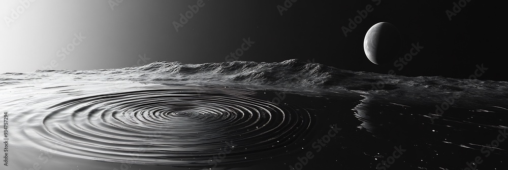 Spacetime distortion around a black hole shown as a 3D ripple effect ...