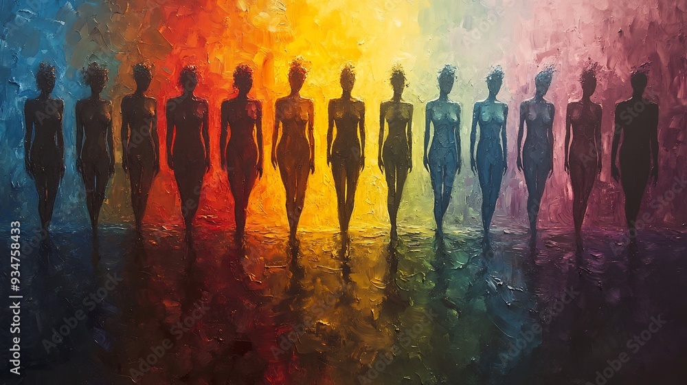 Spectrum of Diversity abstract image where diverse human figure ...
