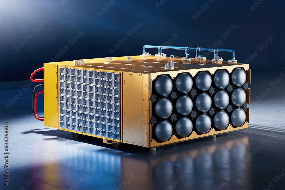 ภาพประกอบสต็อก Innovative 3D Visualization of Modular Battery Design ...