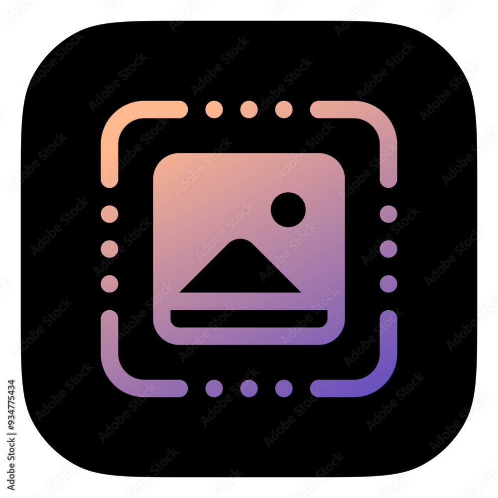 Editable image recognition, scan vector icon. AI technology, artificial ...