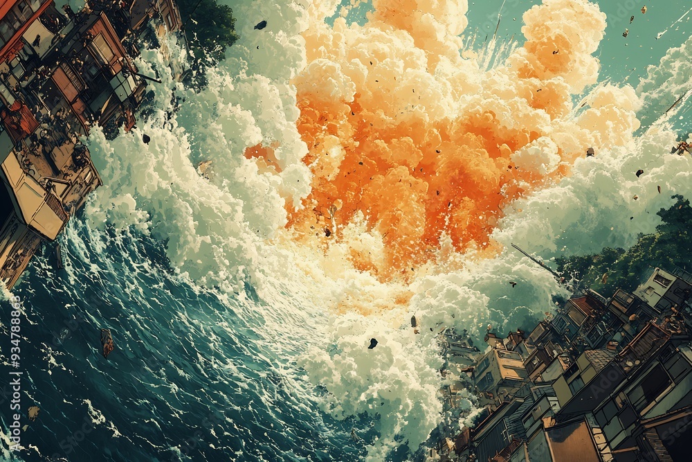 2d Comic Strips Exploding Into 3d Scenes Poster Where Scene 2d Comic Strip Explode Into