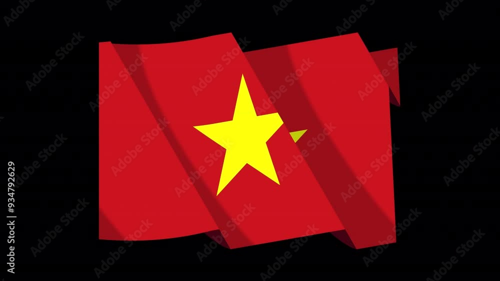 Looping Animation of the Vietnam Flag with Alpha Channel, Waving Flag ...