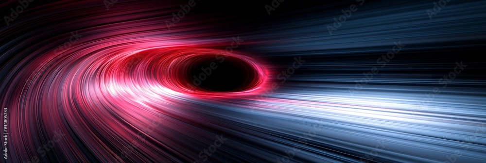 Black hole depicted with a glowing 3D accretion disk where 2D light ...