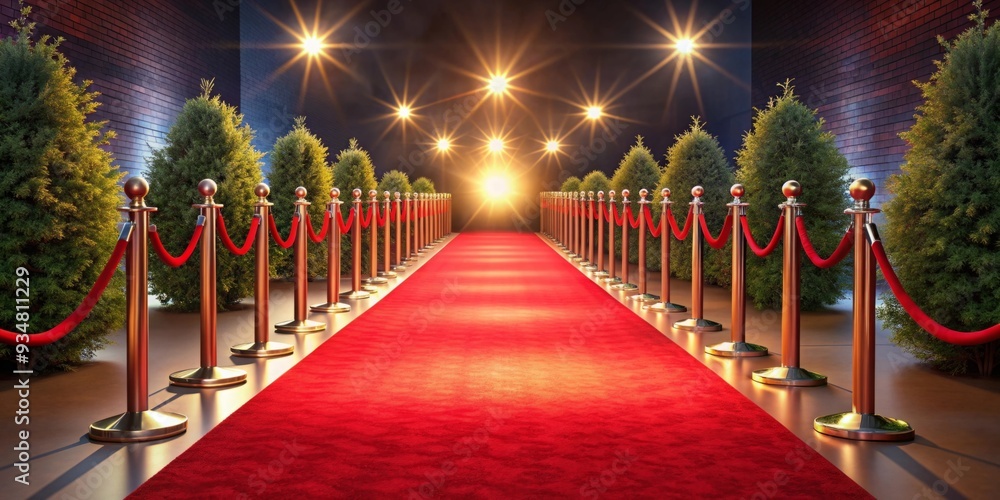 Rolling red carpet on background for glamorous events and VIP entrances ...