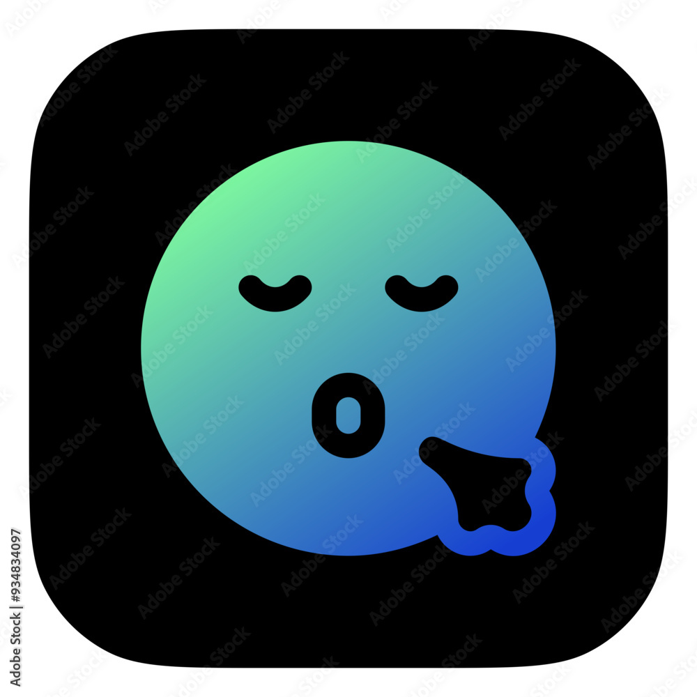 Editable sigh, relief, expression emoticon vector icon. Part of a big ...